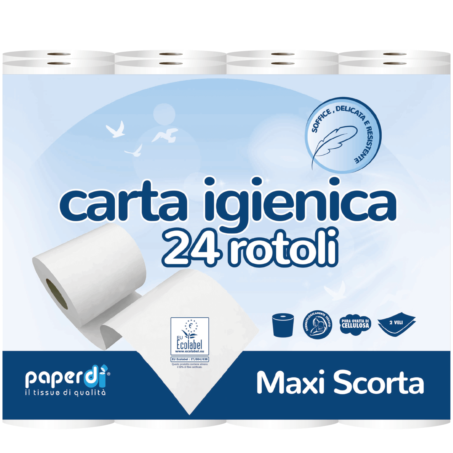 Rotolino carta igienica. Conf. da 24 rotoli x 4 conf. (96 rotoli ...